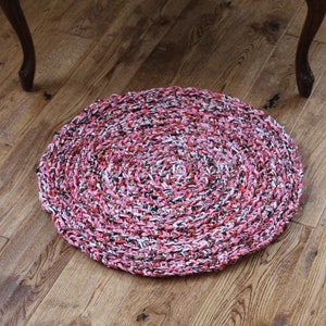 Rag Rug, Pink and White Rag Rug, 20 Small Round Rag Rug, Table Setting ...