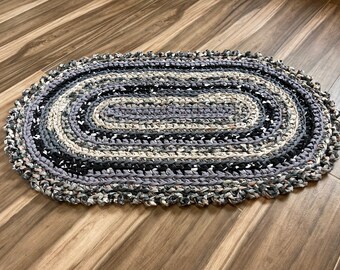 Black Rag Rug - Etsy