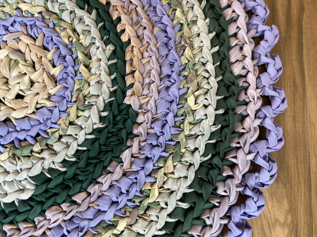 Rag Rug, Multicolored 27 Crocheted Round Rag Rug, Nursery Rug, Cottage ...