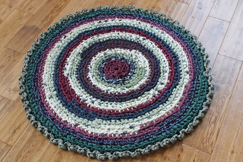 Round Rug Handmade Rag Rug 36 Round Rug Rag Rug - Etsy