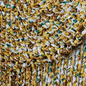 Rag Rug, Yellow 26" X 40" Crochet Oval Rag Rug, Nursery Rug, Cottage ...