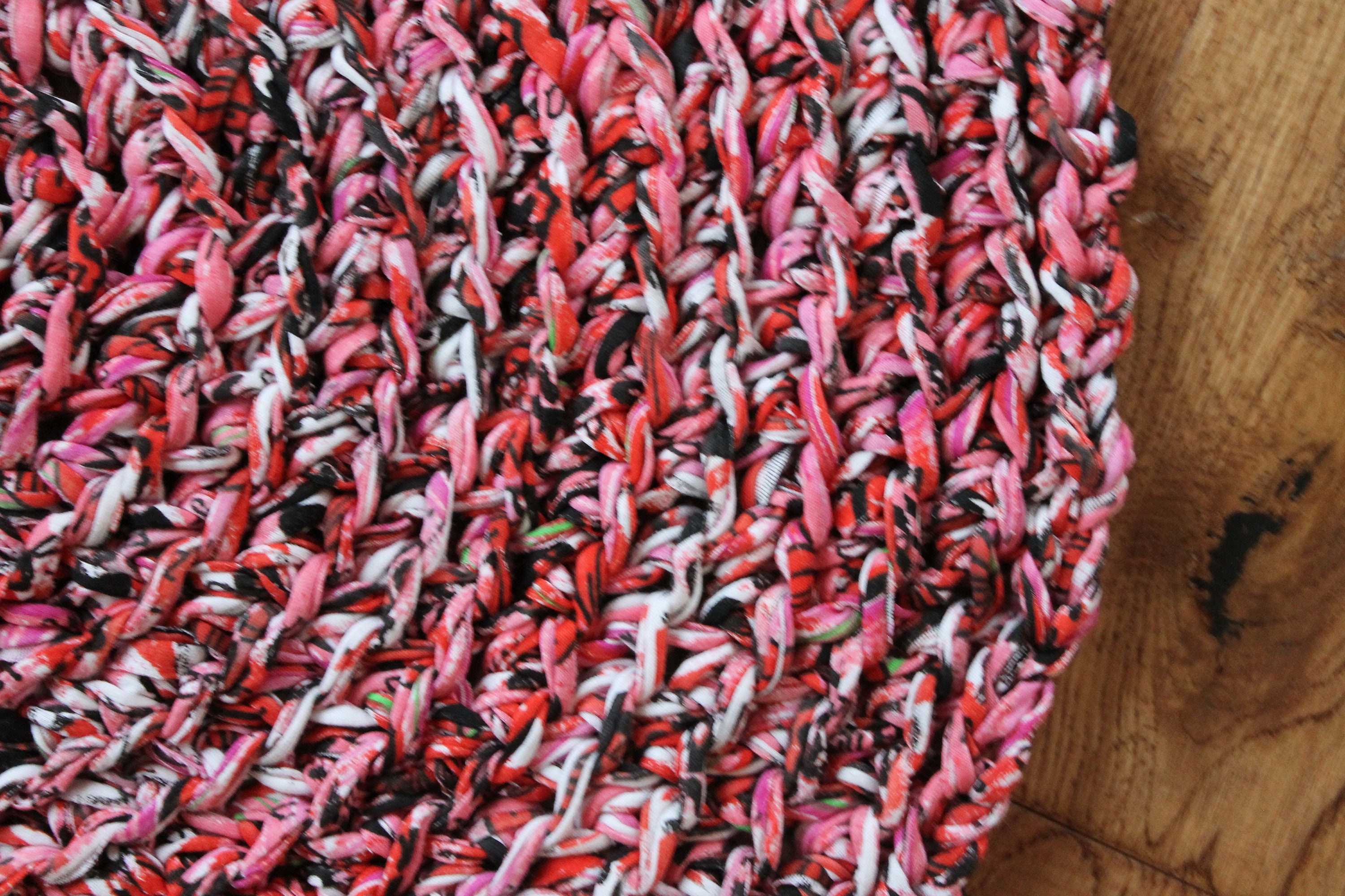 Rag Rug Pink and White Rag Rug 20 Small Round Rag Rug - Etsy UK