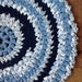 Rag Rug, Blue 22.5 Crocheted Round Rag Rug, Nursery Rug, Cottage Chic ...