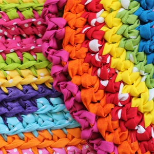 Multicolor Rag Rug, 42.5" X 26" Crocheted Oval Rag Rug, Nursery Rug ...