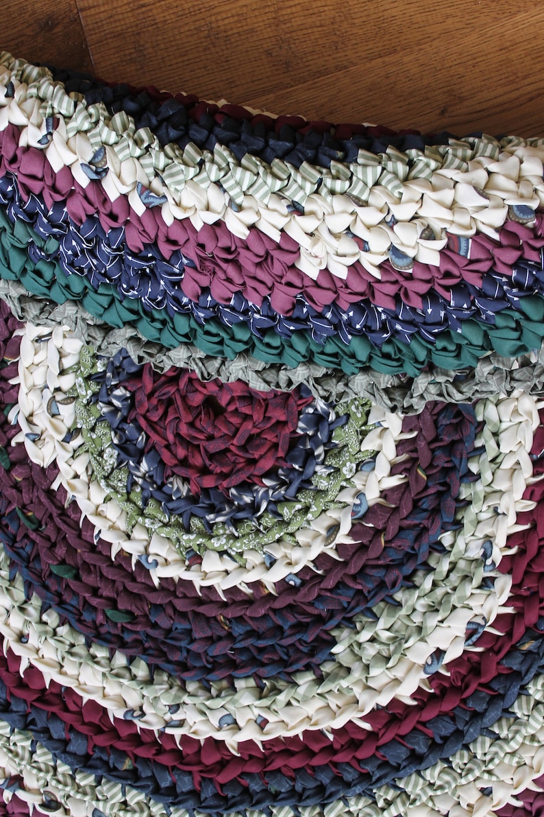 Round Rug Handmade Rag Rug 36 Round Rug Rag Rug - Etsy