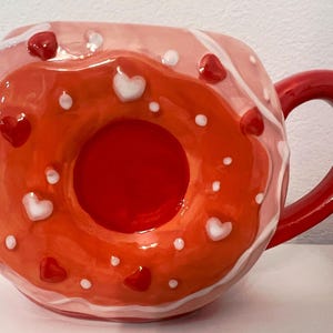 DONUT Coffee Mug Set- Iced Donuts Hearts, Set of Two NEW - Etsy