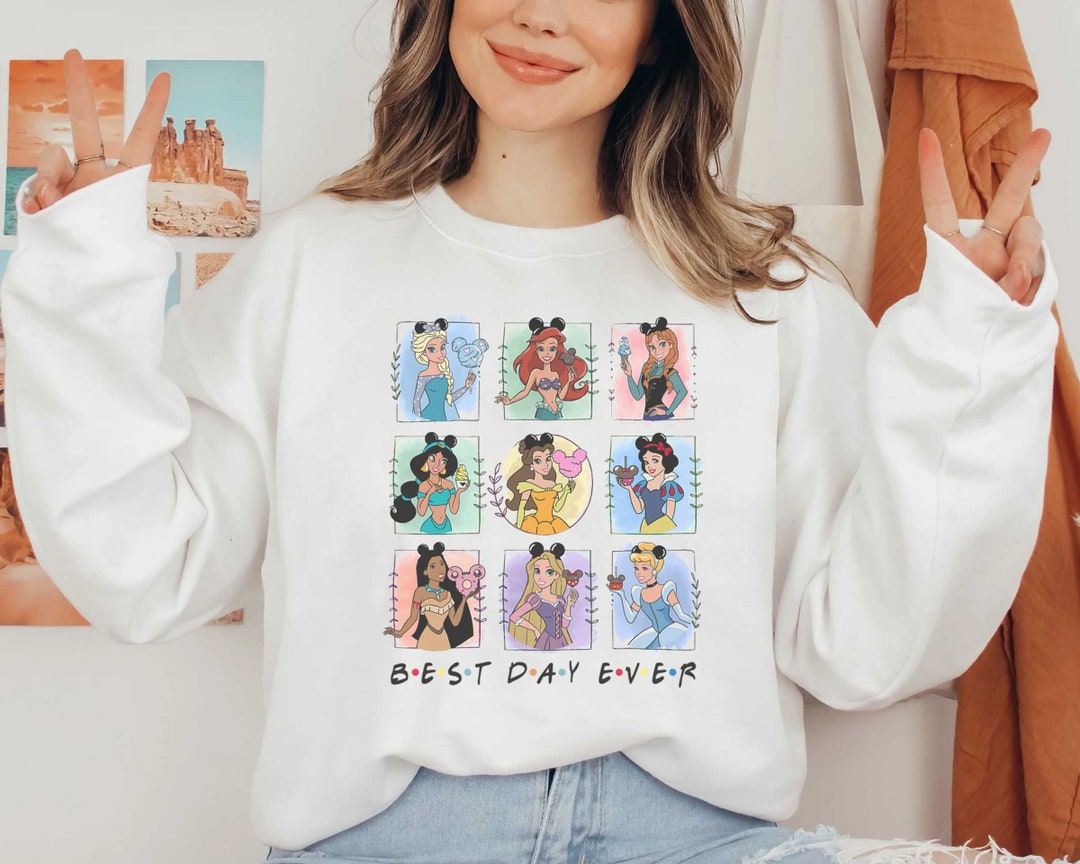 Best Day Ever Disney Princesses Sweatshirt, Mickey Snacks Princess ...