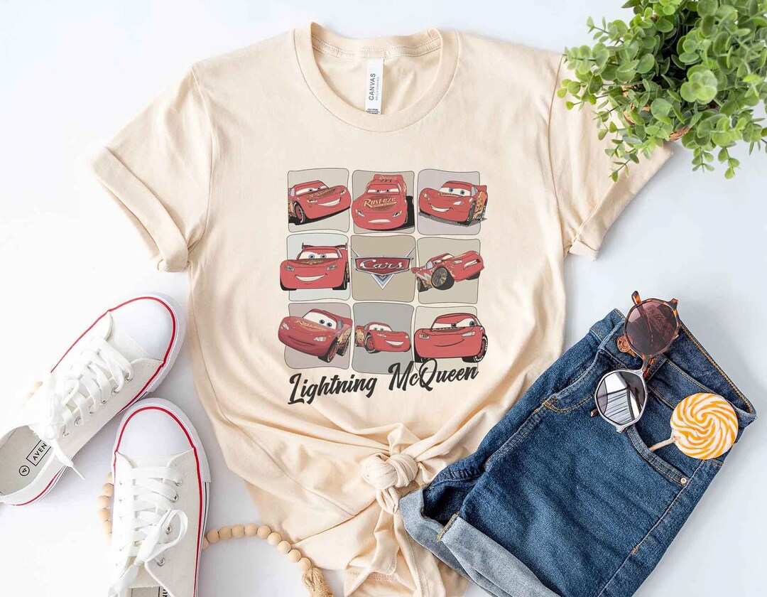 Lightning Mcqueen Collage Shirt, Lightning Mcqueen 95 Disney Cars ...