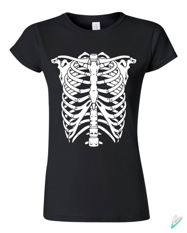 Skeleton Rib Cage T-shirt Tshirt Tee Shirt Halloween Costume | Etsy