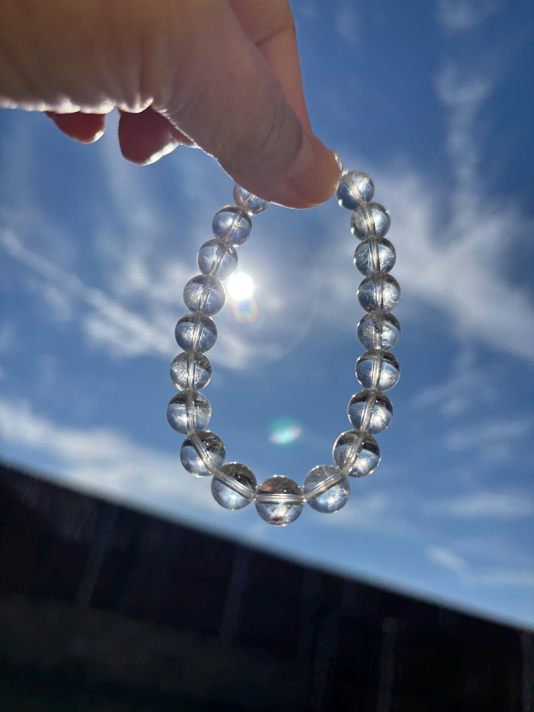 Rare 9mm Angels Ladder Quartz Stretchy Bracelet. Blue Feather Needle ...