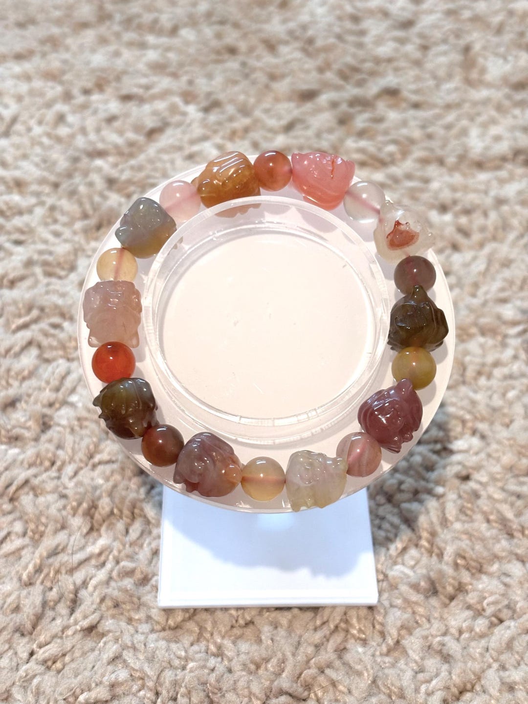 Nine Tailed Fox Colorful Agate Stretchy Bracelet. - Etsy