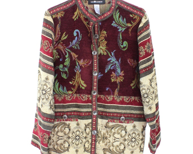 UNISEX Vintage Tapestry Jacket // Folk Boho Gipsy Jacket / Vintage ...