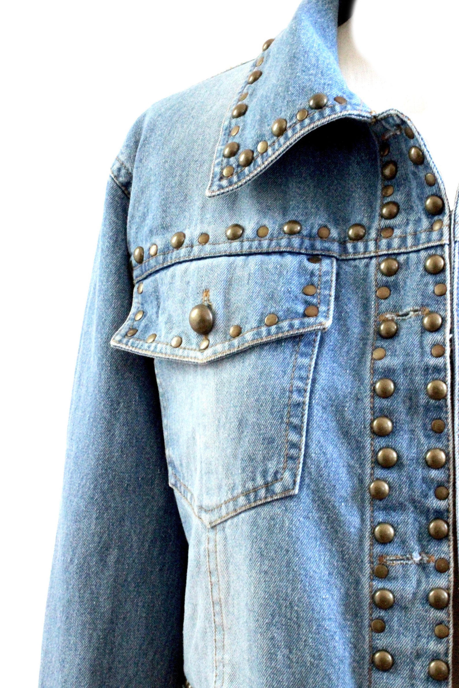 Reworked Denim Jacket / Embroidered Jacket/ Vintage - Etsy