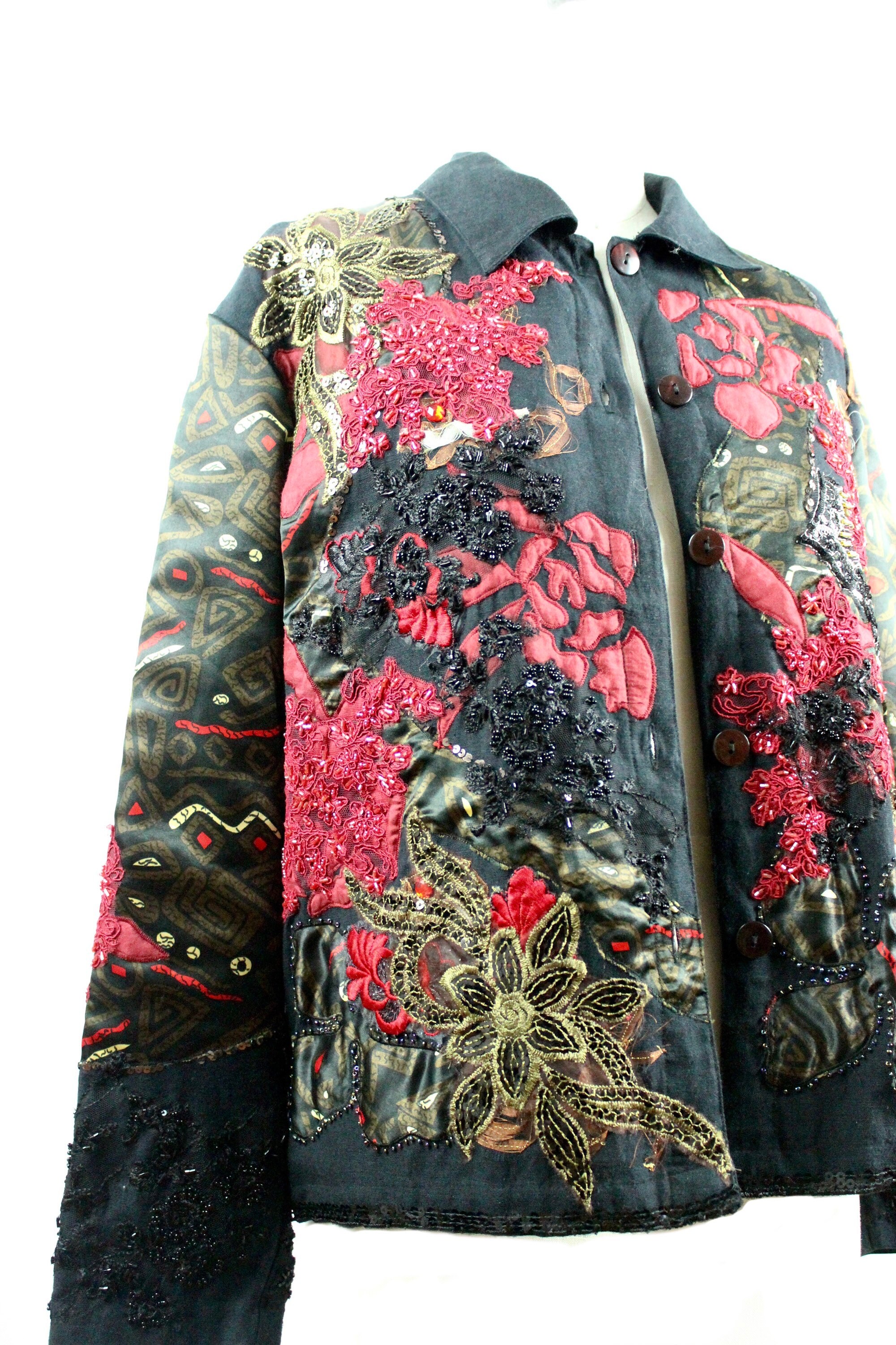 Vintage Patchwork Embroidery Jacket / Boho Festival Jacket / | Etsy