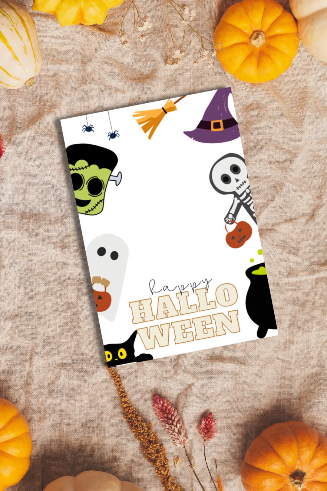 Halloween Friends Cookie Card - Etsy