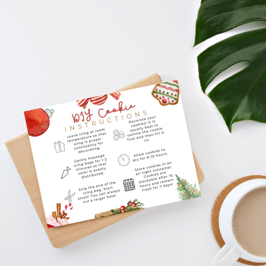 Editable Christmas/holiday Sweet Treats DIY Cookie Instructions - Etsy