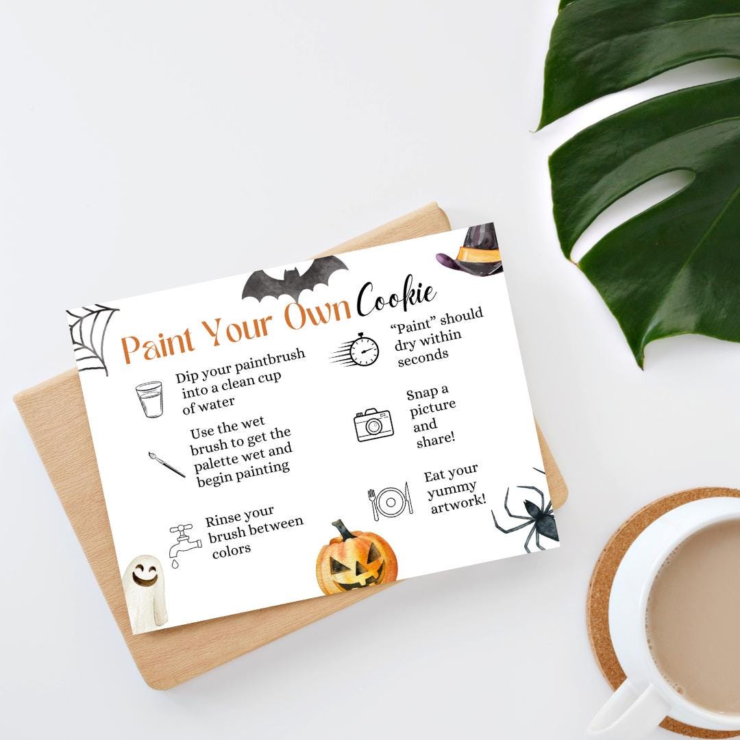 Halloween Paint Your Own Instruction Card - Etsy