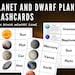 Planet and Dwarf Planet Flashcards With Bonus Memory Game Educational ...