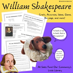 William Shakespeare Printables Homeschool and Classroom Curriculum - Etsy