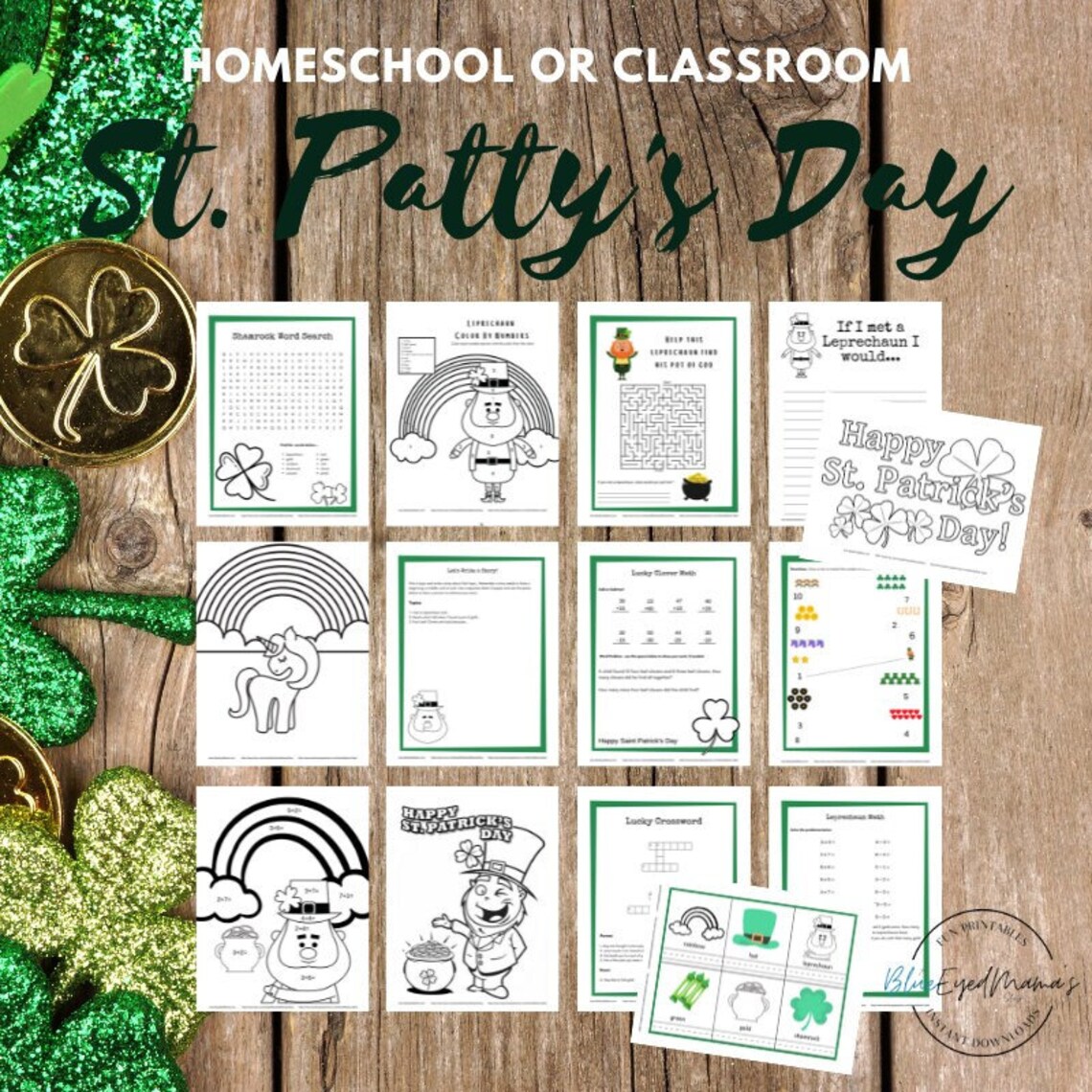 St. Patrick's Day Educational Printable Coloring Pages - Etsy