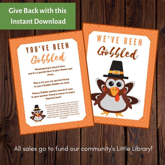 You've Been Gobbled Thanksgiving Game Printable Turkey Tag | Etsy