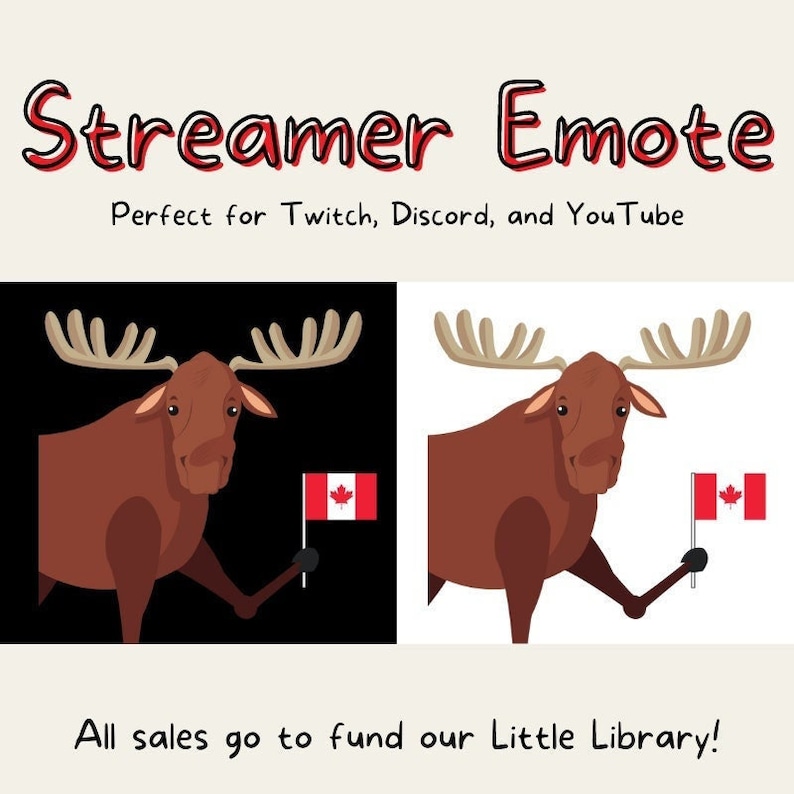 Twitch Emote, Youtube, Discord, Moose Sub Badge, Canada - Etsy