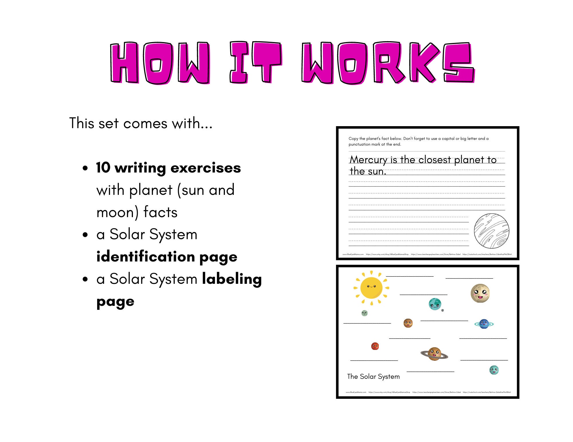 Solar System Printable With Writing Practice and More - Etsy