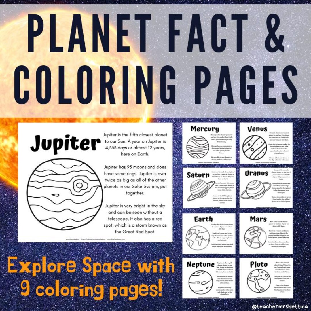 Planet Coloring Pages and Fact Sheets With Pluto Included - 9 Solar ...