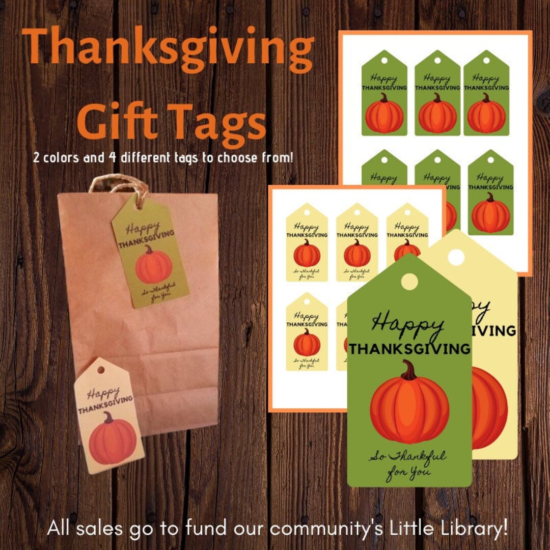Thanksgiving Gift Tags Holiday Treat Bag - Etsy
