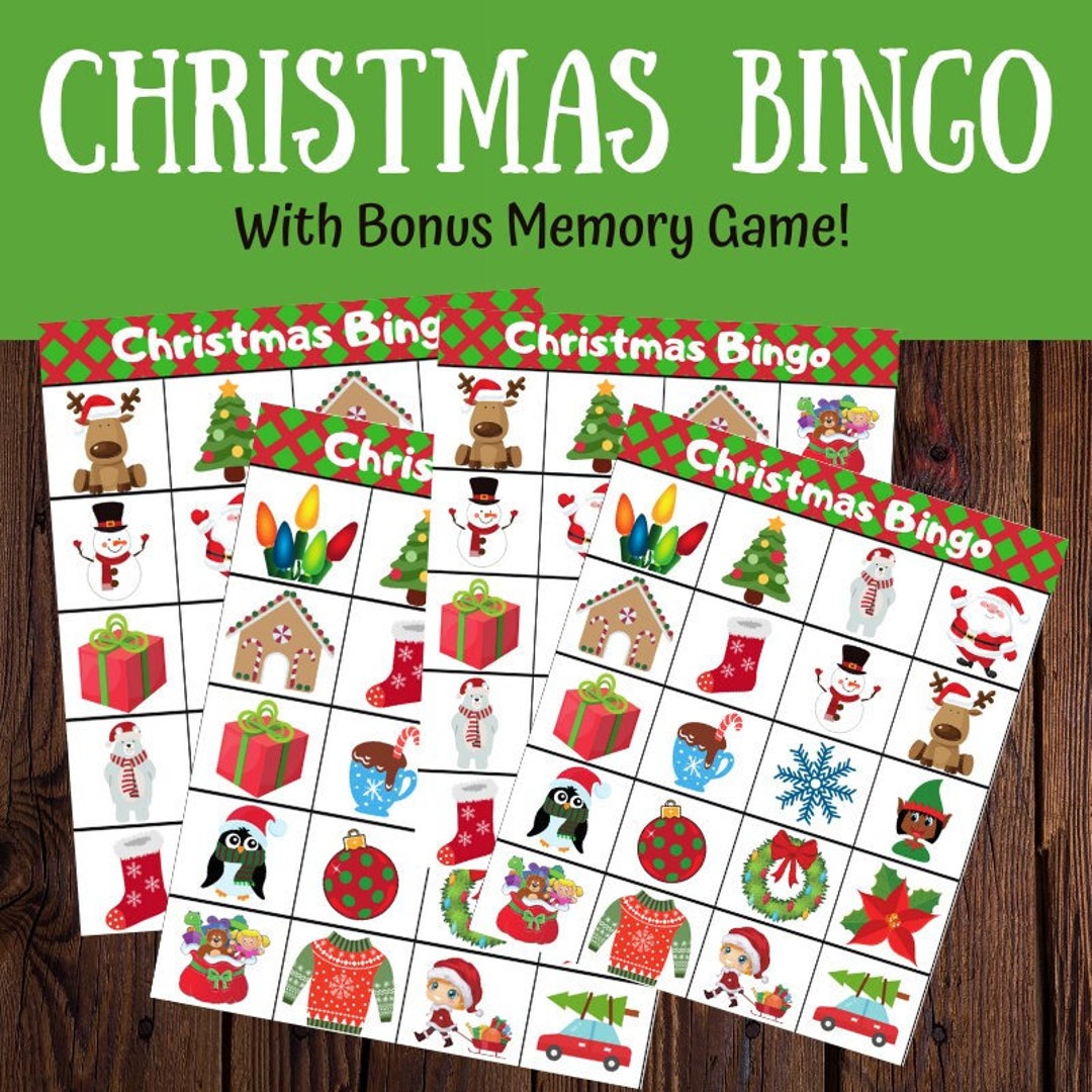 Christmas Bingo Cards and Memory Game Printable - Etsy