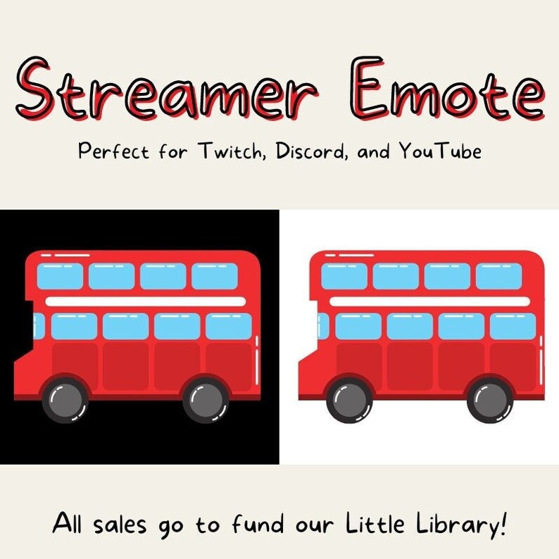 Twitch Emote, Discord Emoji, Loyalty Badge, Double Decker Bus - Etsy