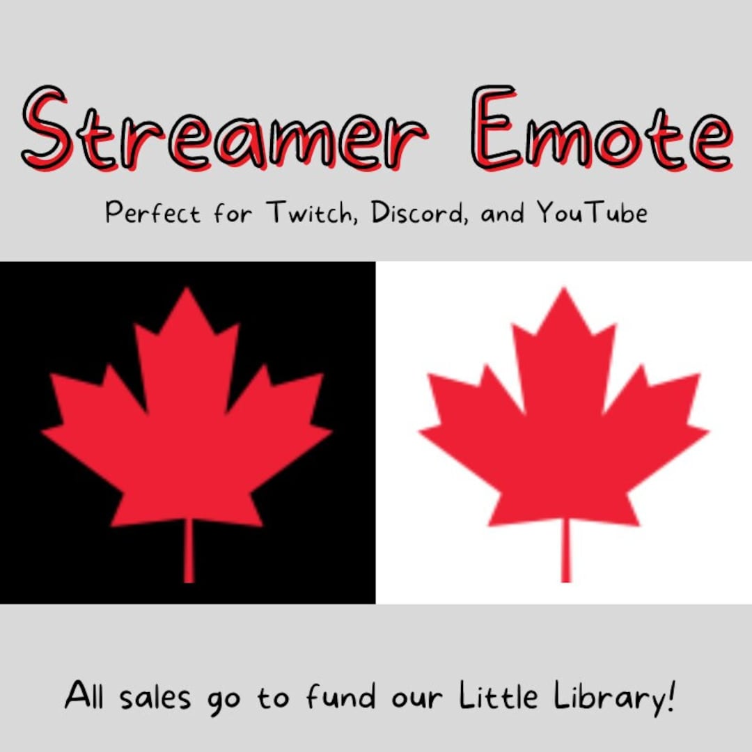 Twitch Emote, Canadian Emote Maple Leaf, Discord, Youtube Sub Badge ...