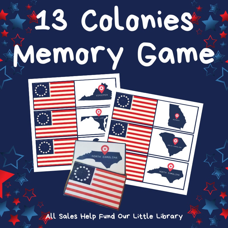 Thirteen Colonies, Map, Educational Printable, Early US History ...