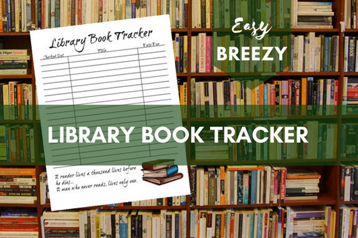 Library Book Tracker, Reading Log, Printable Trackers, Printable ...
