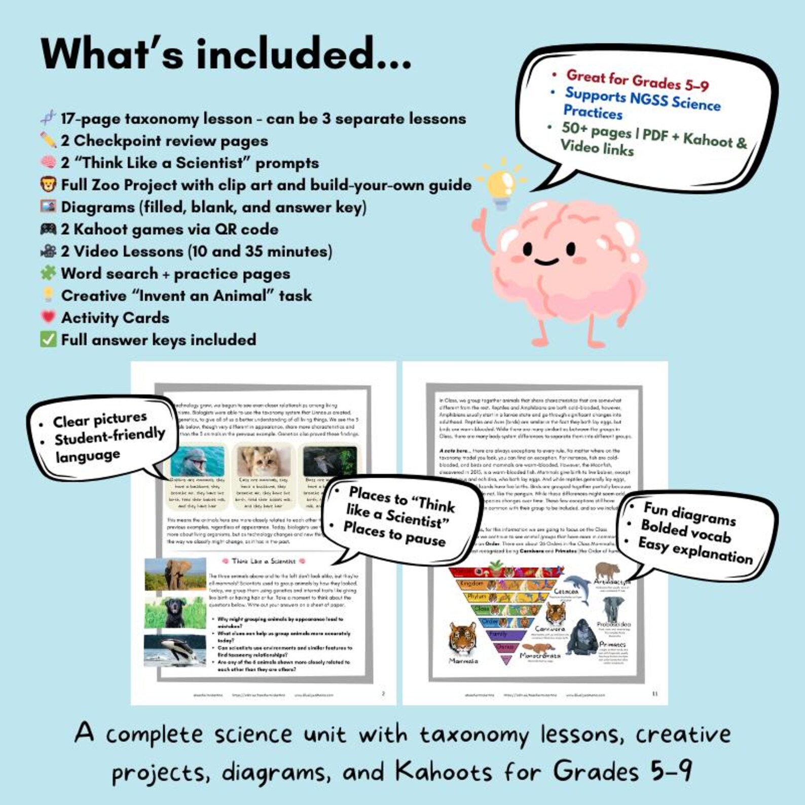 Taxonomy Animal Classification Unit | Three Domains of Life Biology ...