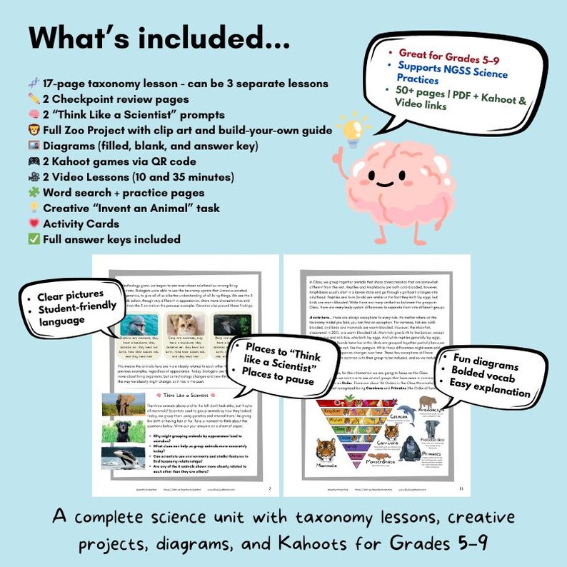 Taxonomy Animal Classification Unit | Three Domains of Life Biology ...