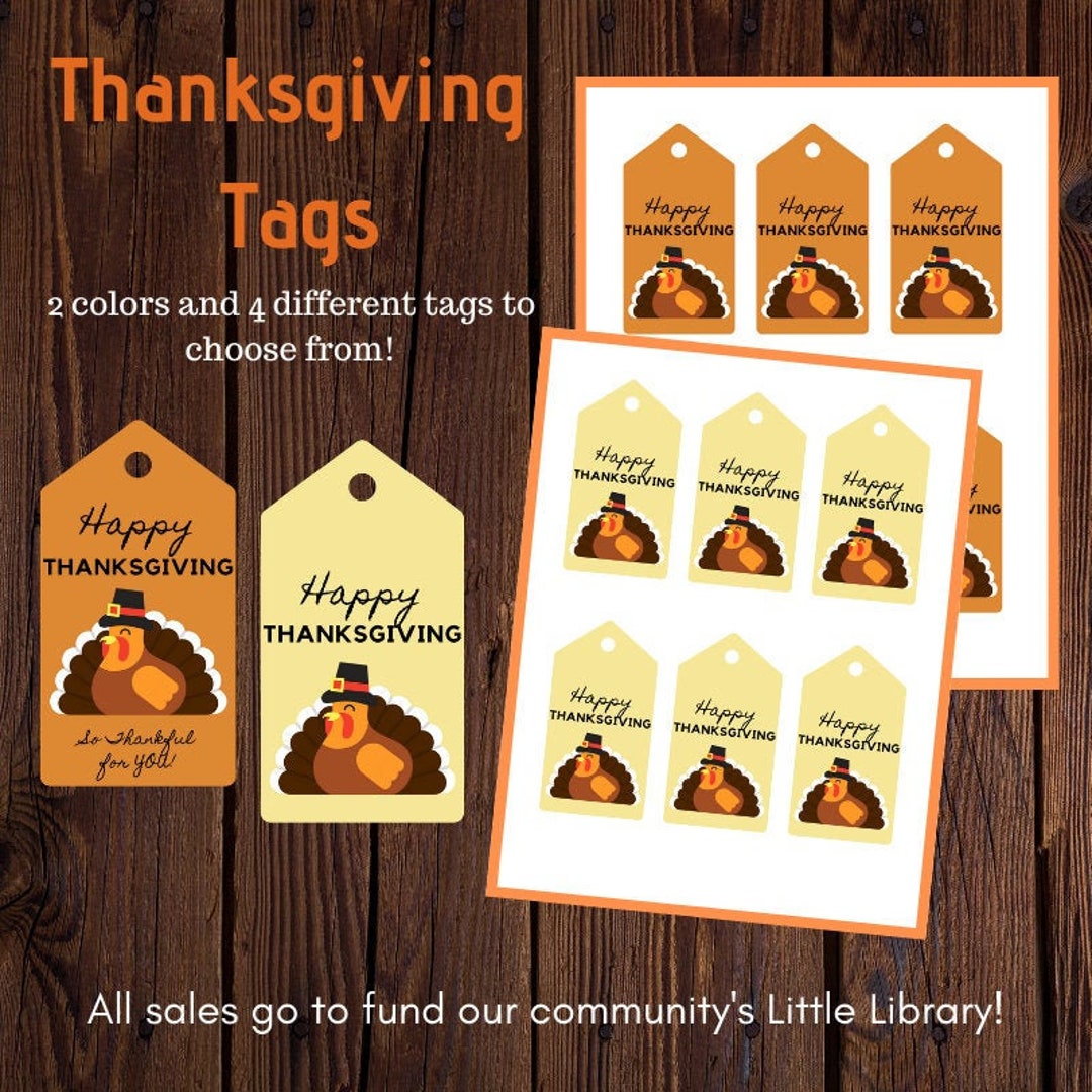 Thanksgiving Gift Tags Treat Bags Different Designs - Etsy