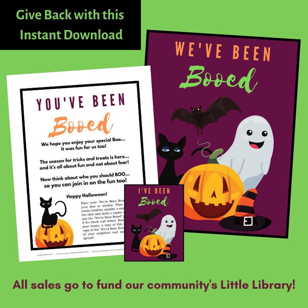 You've Been Booed Halloween Game and Halloween Printable Tag Game - Etsy