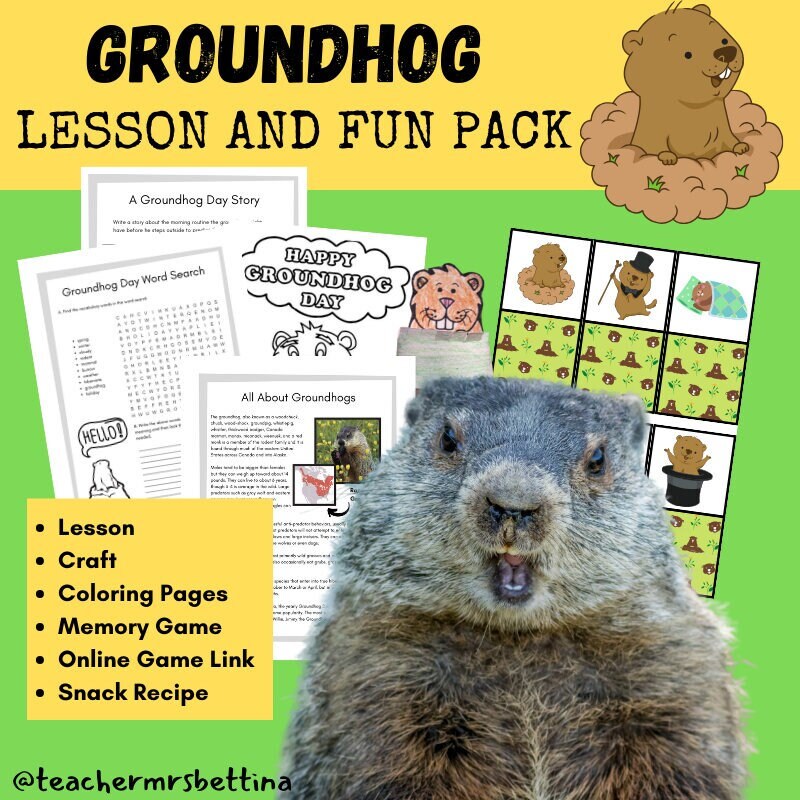 Groundhog Day Activities and Printable With Memory Game and Lesson - Etsy