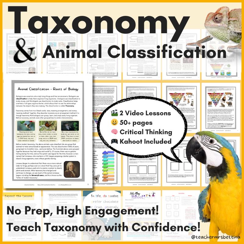 Taxonomy Animal Classification Unit | Three Domains of Life Biology ...