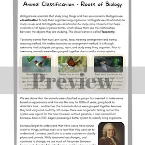 Taxonomy and Animal Classification and Three Domains of Life Printable ...