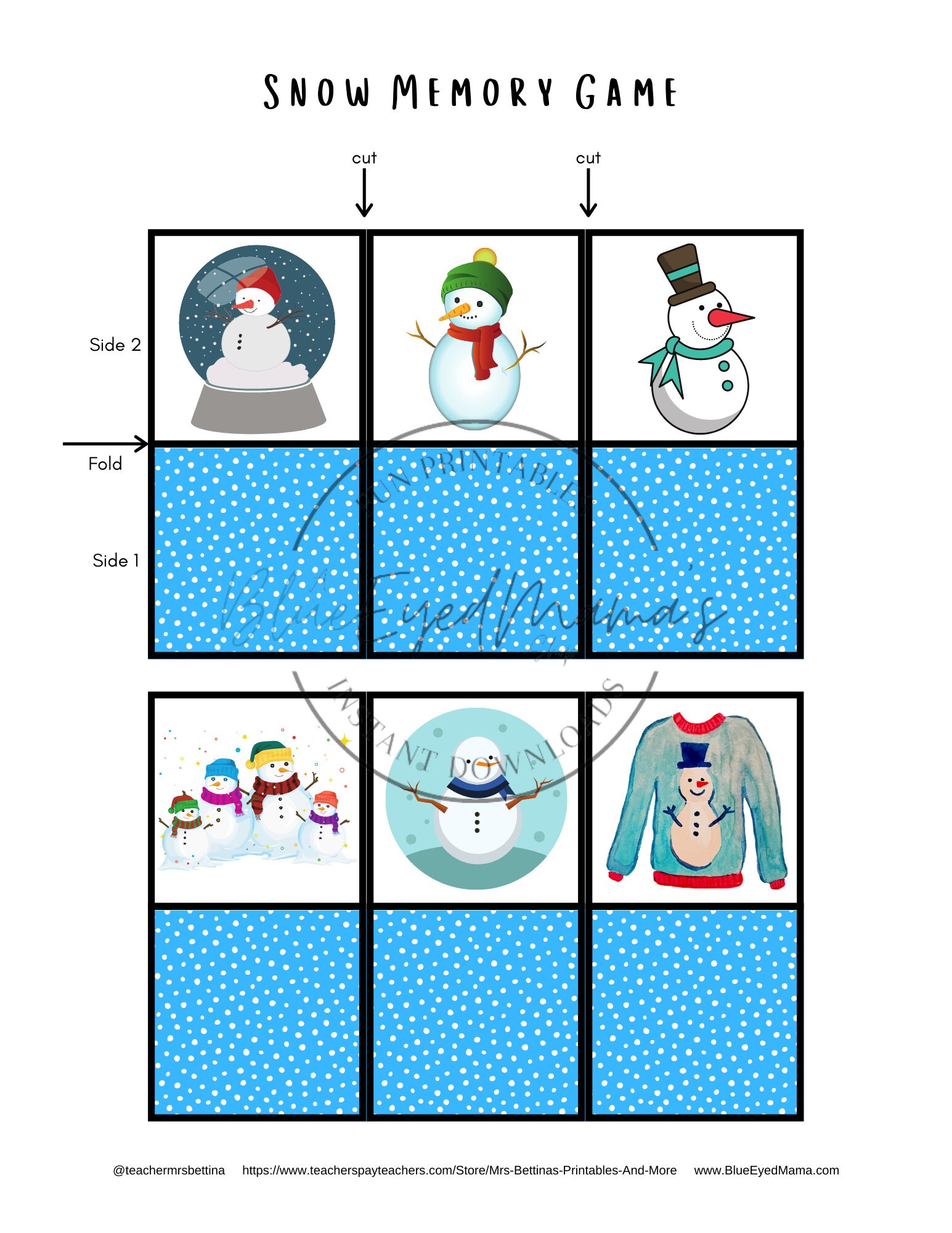Winter Activity Printable With Coloring Pages and Memory Game - Etsy