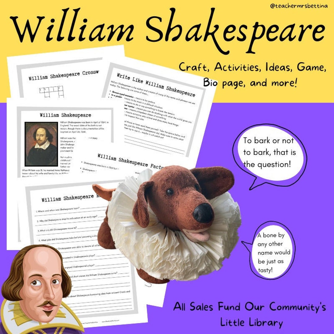 William Shakespeare Printables Homeschool and Classroom Curriculum - Etsy