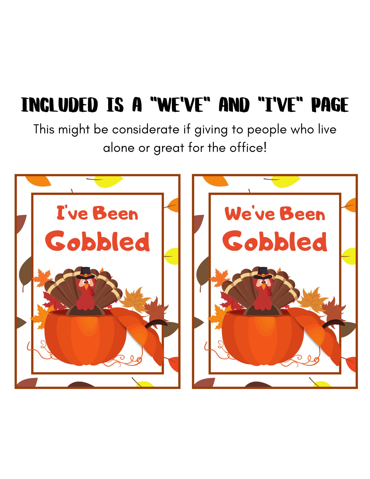 You've Been Gobbled Thanksgiving Game Printable - Etsy