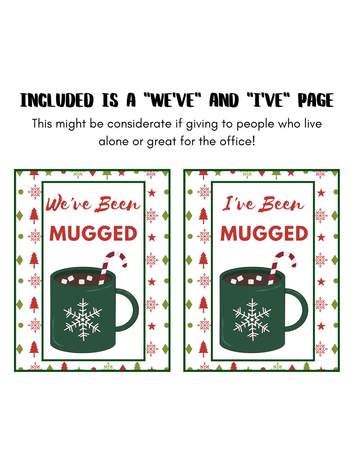You've Been Mugged Christmas Printable Giving Game - Etsy