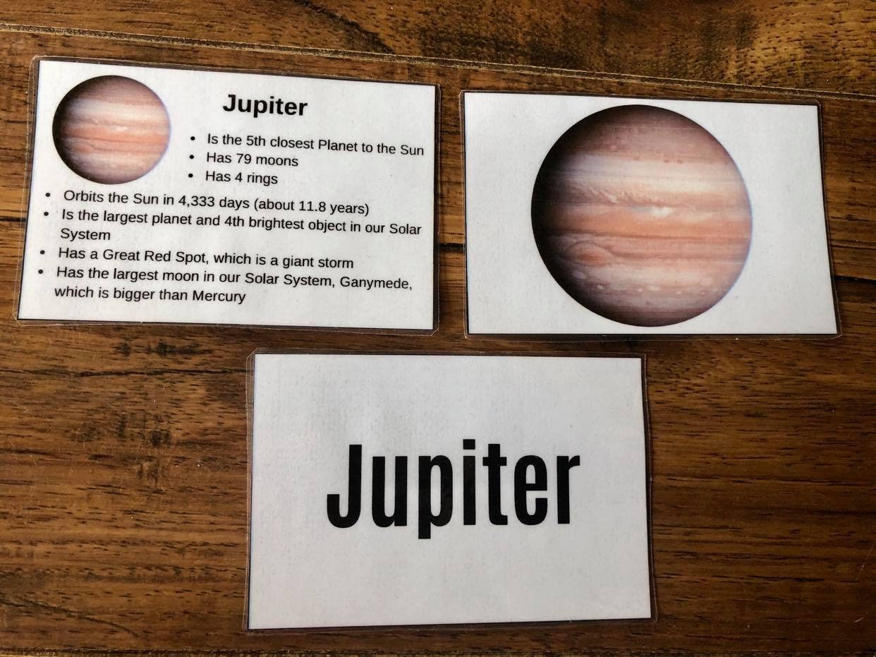 Planet and Dwarf Planet Flashcards With Bonus Memory Game Educational ...