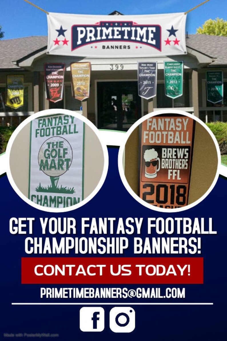 Custom Fantasy Championship Banner Fantasy Draft Fantasy | Etsy