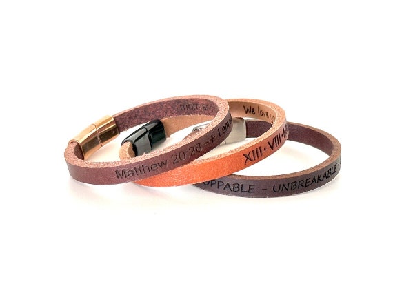 Custom Leather Bracelet Personalized Gift Bracelets for Women Customized Leather Jewelry Personalized Gift for Her Leather Bracelet for Wife Etsy Canada