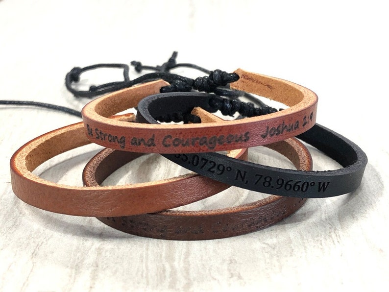 Personalized Leather Bracelets Custom Leather Bracelets - Etsy