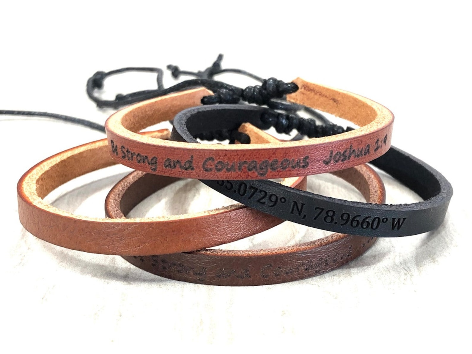 Personalized Leather Bracelets Custom Leather Bracelets | Etsy